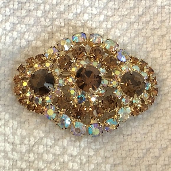 Vintage | Jewelry | Magnificent Vintage Rhinestone Brooch High End W Ab ...